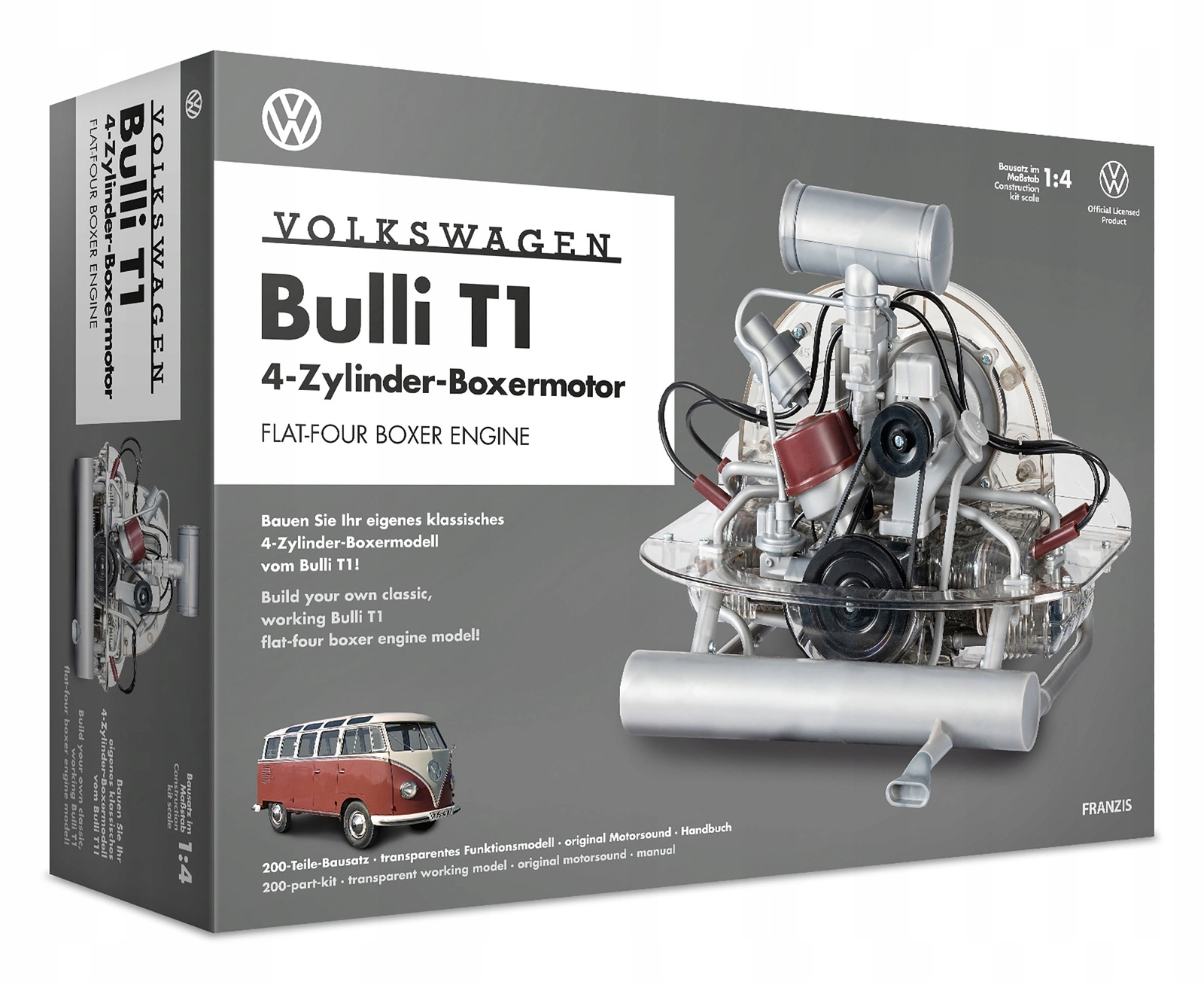 VW Campervan Bulli T1 4-Cylinder Boxer Engine Zbuduj swój własny, funkcjonalny model ...